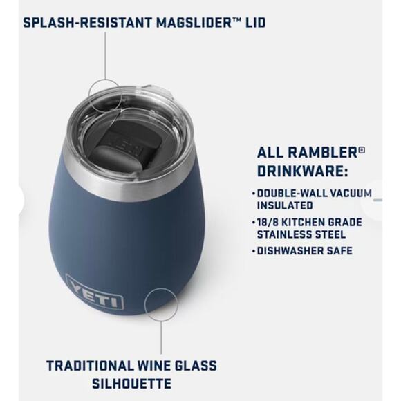 Yeti | Kitchen | Yeti Rambler Oz Wine Tumbler Magslider Lid Stainless ...